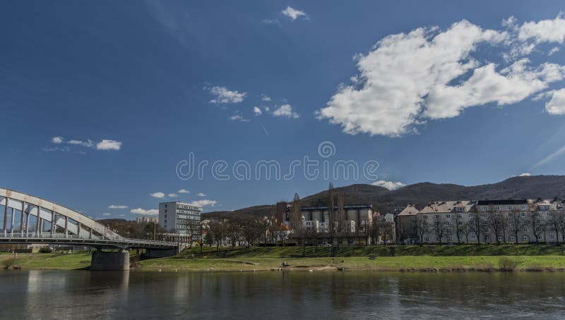 Usti Nad Labem City Port on Labe River Stock Image - Image of hotel ...