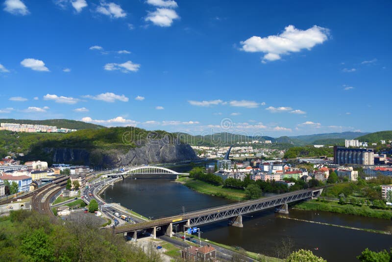 Usti Nad Labem City from Vetruse Castle Stock Photo - Image of vetruse ...