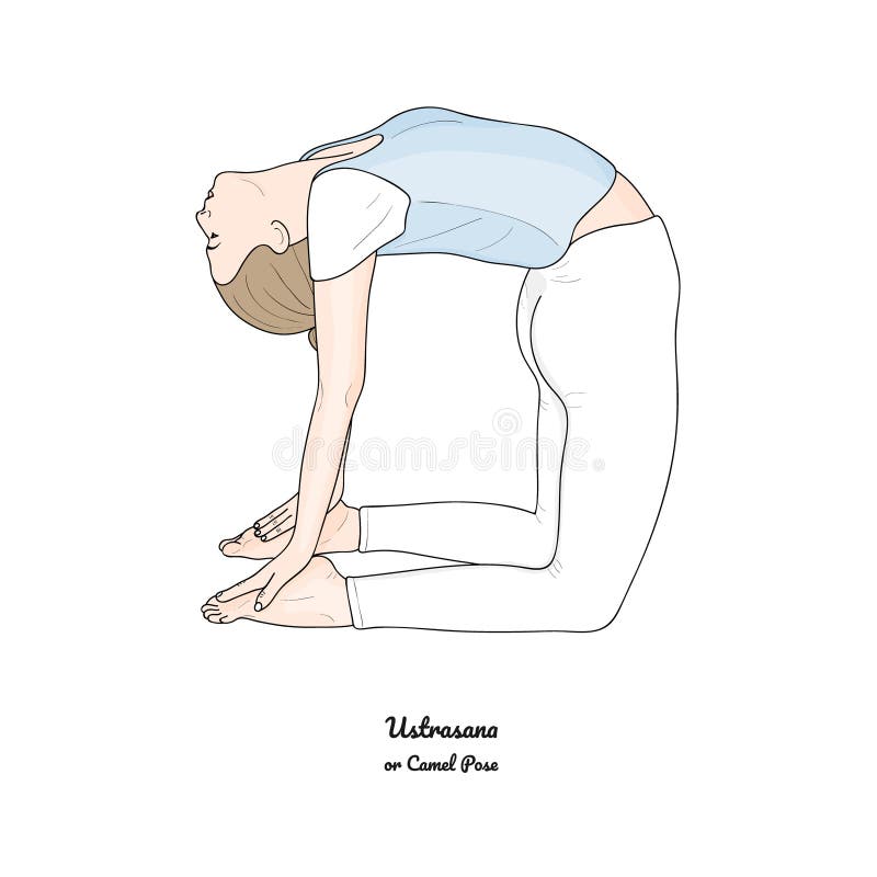 Camel Pose Yoga Manga Tutorial How Cartoon Vector Illustration Black ... Camel Pose Yoga Manga Tutorial How Cartoon Vector Illustration Black ...