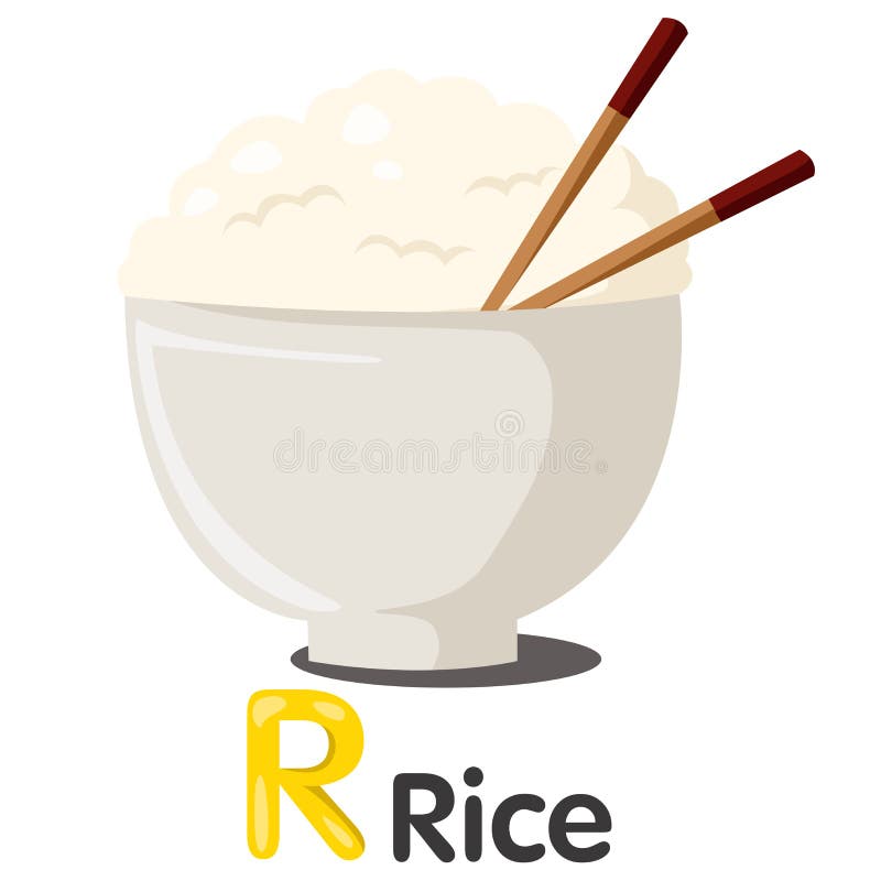 Ustrator of R Font with Rice Stock Vector - Illustration of china ...