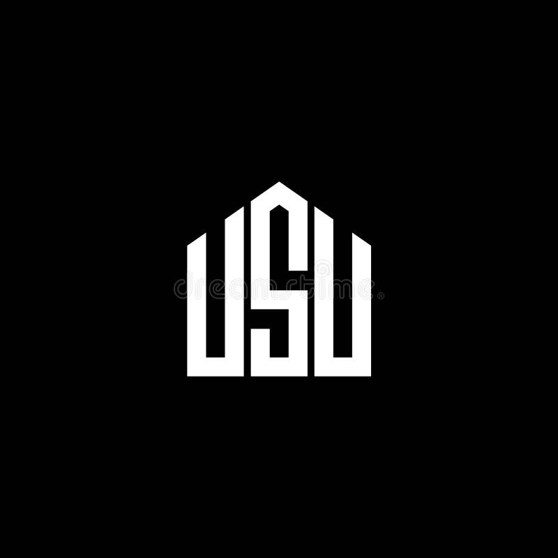 USU Letter Logo Design on BLACK Background. USU Creative Initials ...