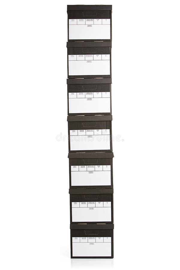 Boxes: Stack of Office File Boxes Stock Image - Image of stack, white ...