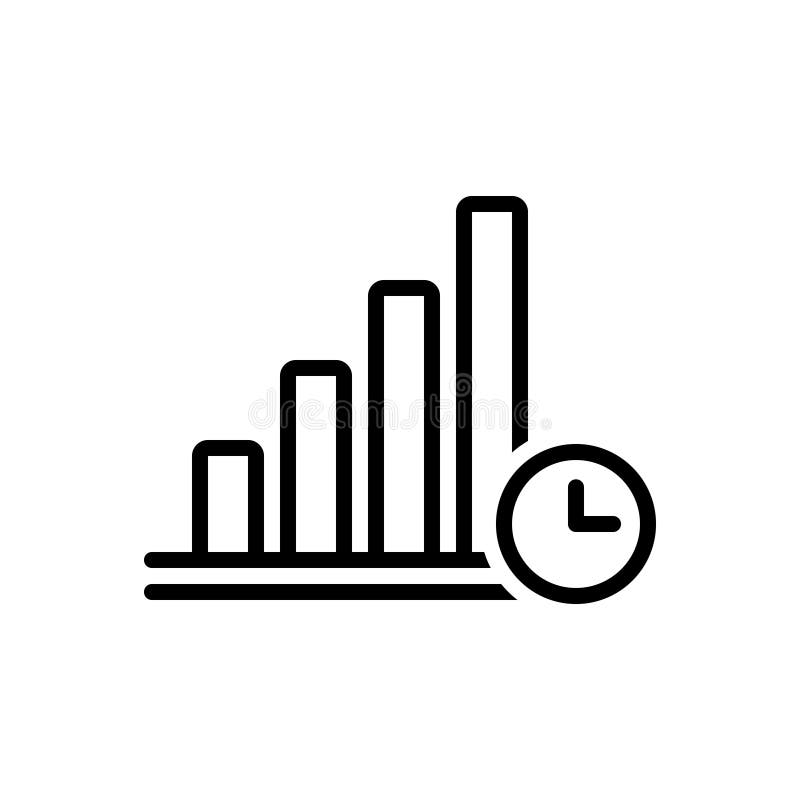Black Line Icon for Usually, Graph and Bar Chat Stock Vector ...