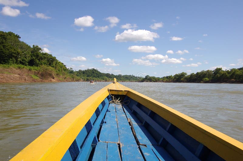Boat on Usumacinta river stock photo. Image of grass - 59941936