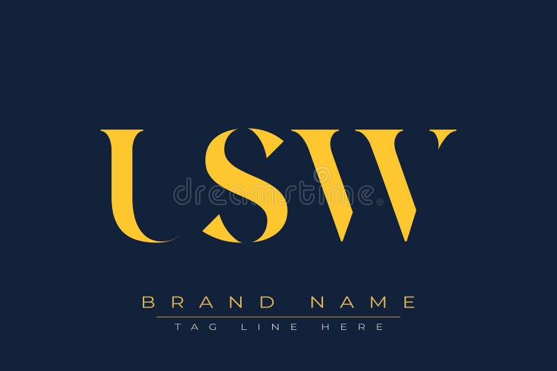 USW Abstract Letter Logo Design Stock Vector - Illustration of sign ...