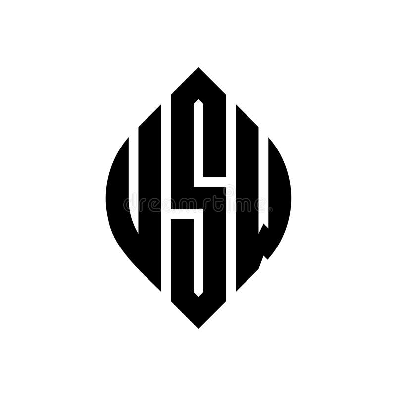 USW Circle Letter Logo Design with Circle and Ellipse Shape. USW ...