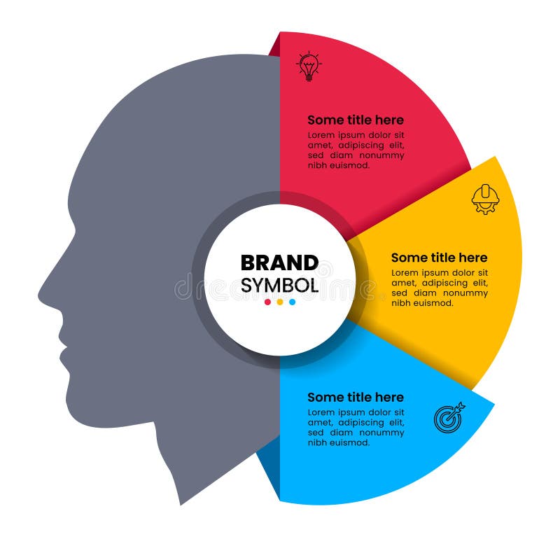 Ut2_Head_AbstractInfographic Template. Abstract Head with Circle and 3 ...