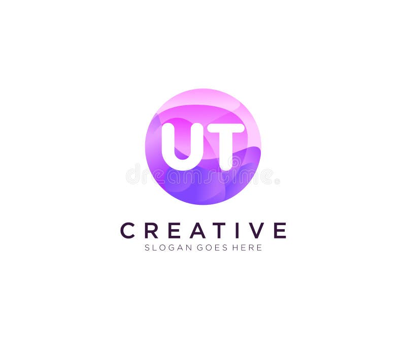 UT Initial Logo with Colorful Circle Template Vector Stock Vector ...