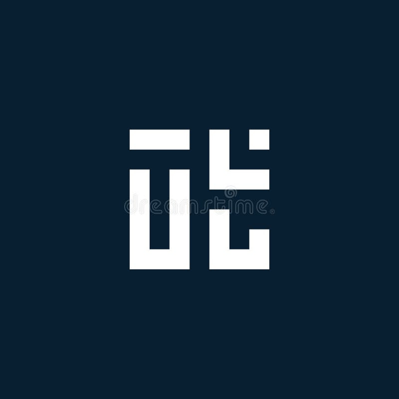 UT Initial Monogram Logo with Geometric Style Stock Illustration ...