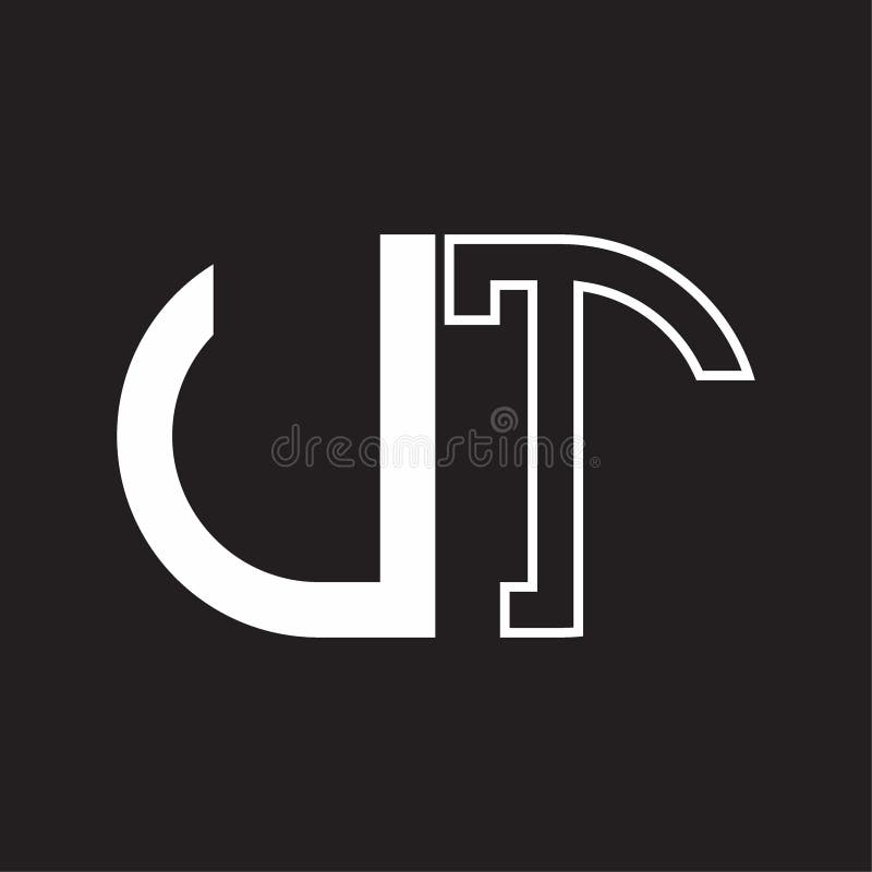 UT Letter Logo Monogram with Oval Shape Negative Space Design Template ...