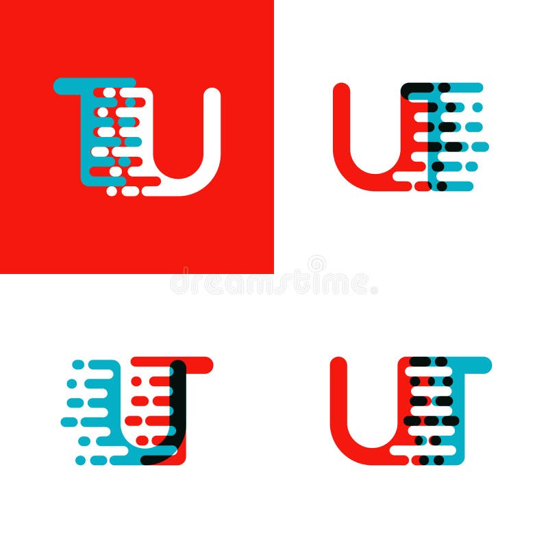 UT Letters Logo with Accent Speed Red and Blue Stock Vector ...