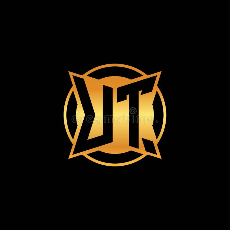 UT Logo Letter Geometric Golden Style Stock Vector - Illustration of ...
