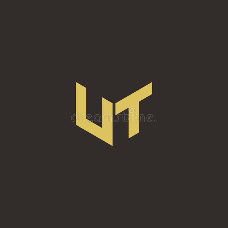 UT Logo Letter Initial Logo Designs Template with Gold and Black ...