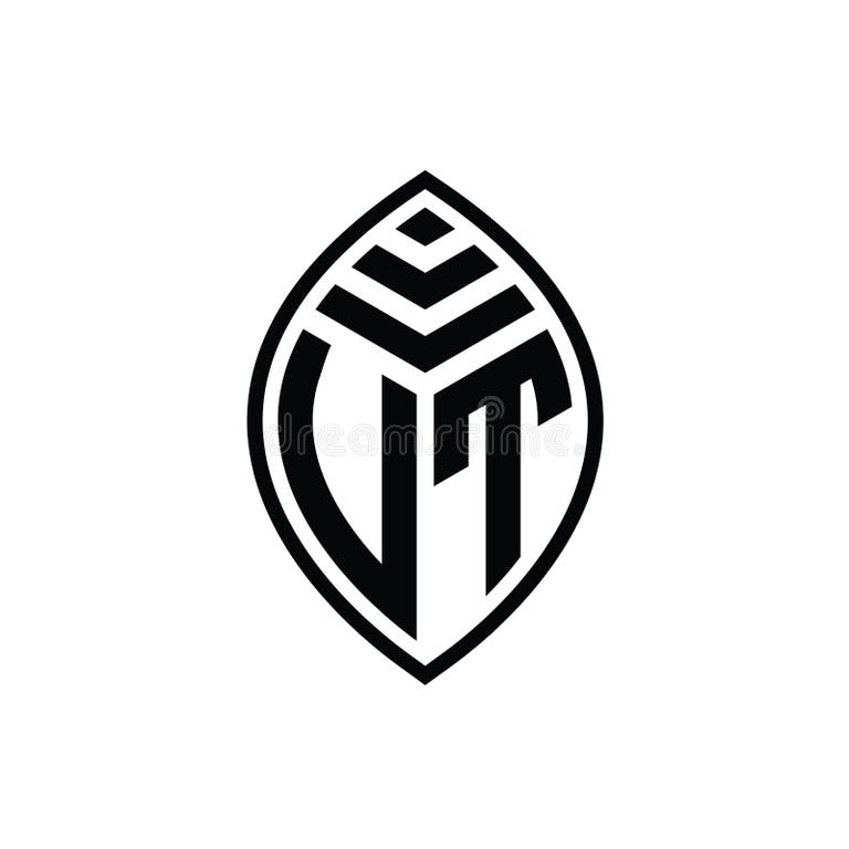 UT Logo Monogram Leaf Shape Isolated Outline Design Template Stock ...