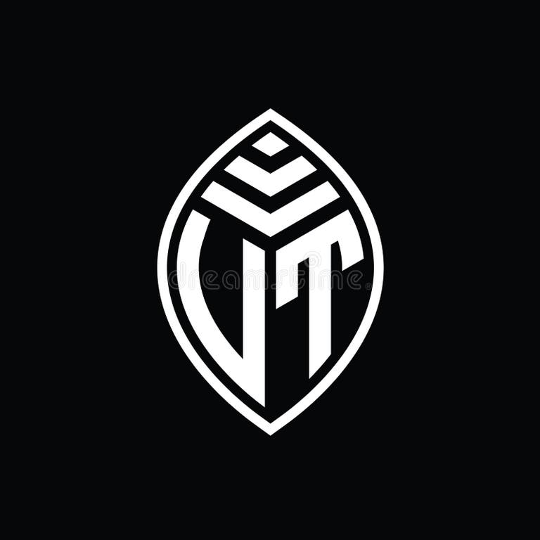 UT Logo Monogram Leaf Shape Isolated Outline Design Template Stock ...