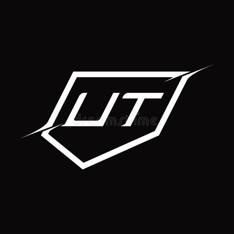 UT Logo Monogram Letter with Shield and Slice Style Design Stock ...