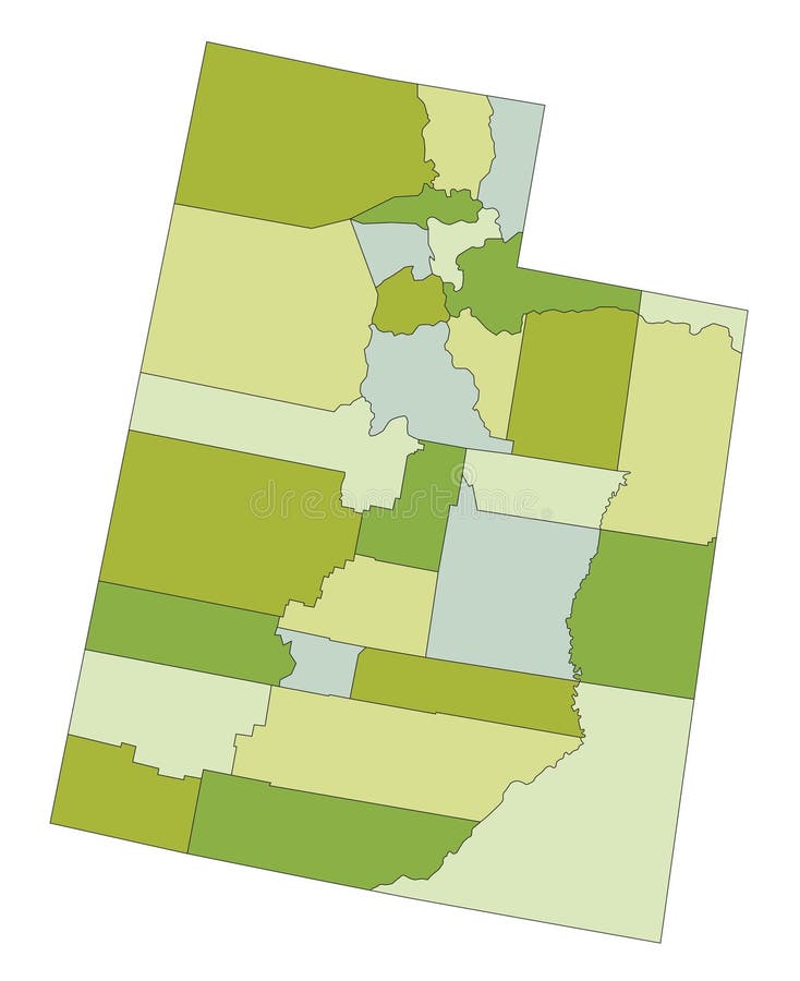 Detailed Editable Political Map with Separated Layers. Utah Stock ...