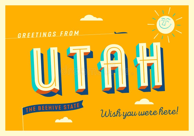 Greetings from Utah, USA - Touristic Postcard. Stock Vector ...