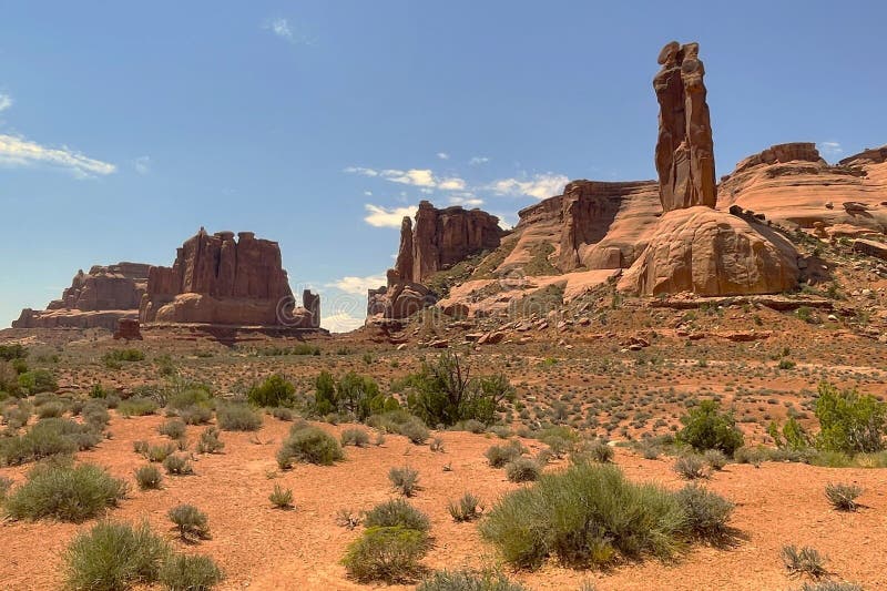 Utah Arches National Park Scenic Scene Stock Image - Image of landscape ...