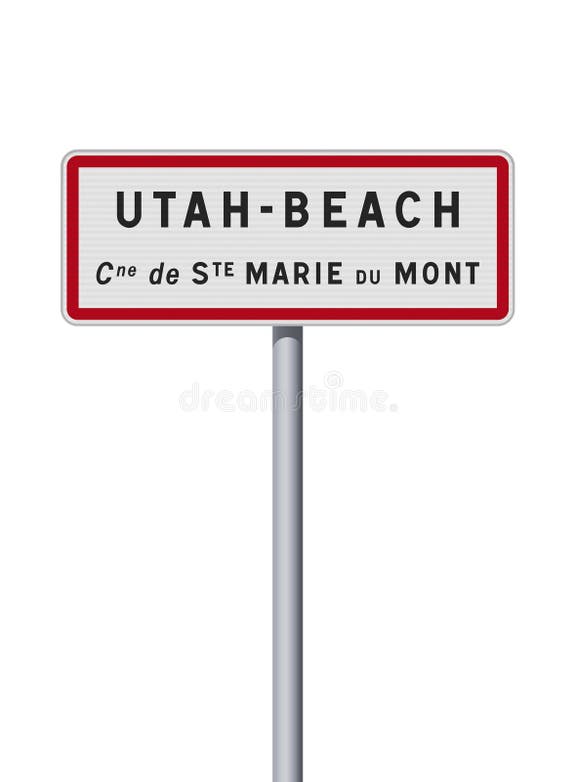 Utah Beach Entrance Road Sign Stock Vector - Illustration of commune ...
