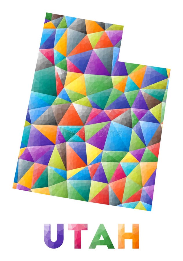 Utah - Colorful Low Poly Us State Shape. Stock Vector - Illustration of ...