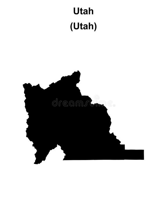 Utah outline map stock vector. Illustration of outline - 361870220