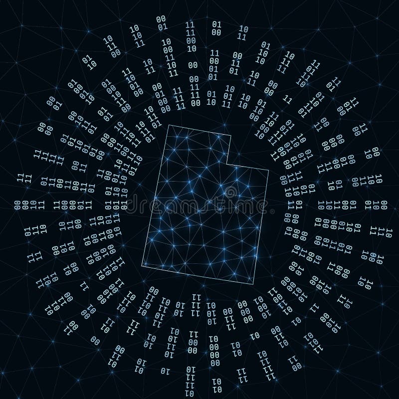 Utah digital map. stock vector. Illustration of internet - 188448027