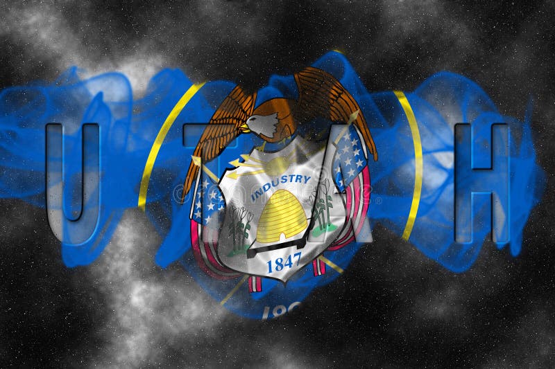 Utah Flag with Starry Background Stock Illustration - Illustration of ...