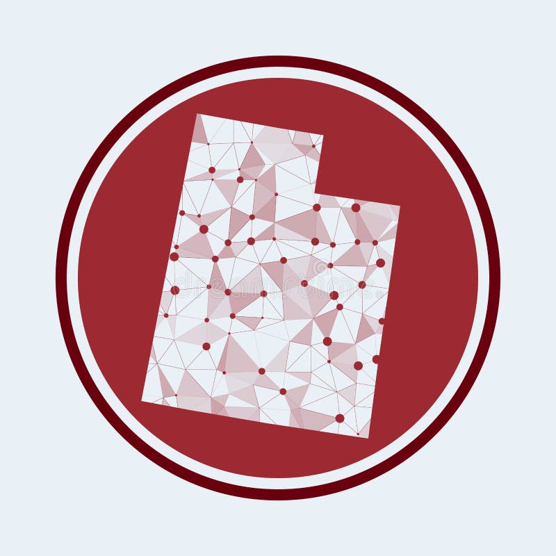 Utah Map, Stylish Location Icon with Utah Map and Flag Stock Vector ...