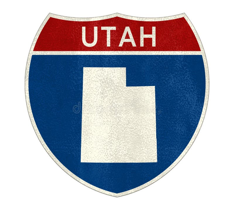 Utah Interstate Road Sign Map Stock Illustration - Illustration of icon ...