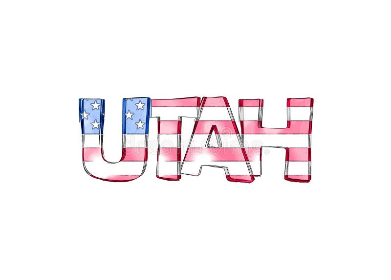 Utah Concept Word Art Illustration Stock Vector - Illustration of lake ...
