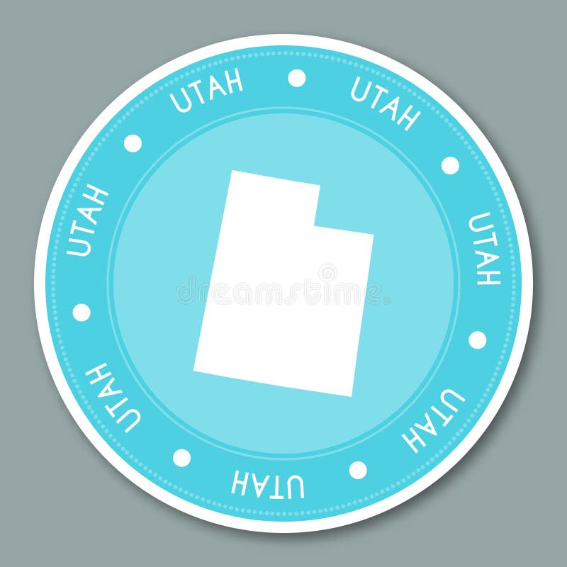 Utah Label Flat Sticker Design. Stock Vector - Illustration of sticker ...