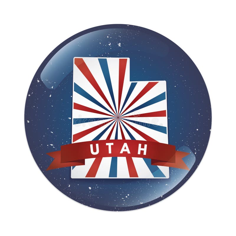 Utah Map Button. Vector Illustration Decorative Design Stock Vector ...