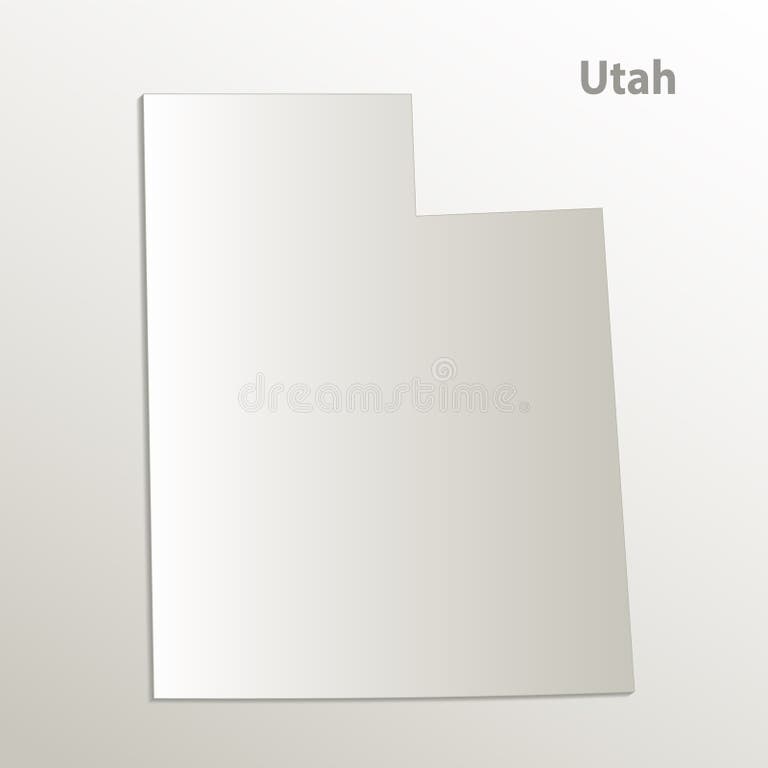 Utah Map Card Paper 3D Natural Stock Vector - Illustration of graphic ...