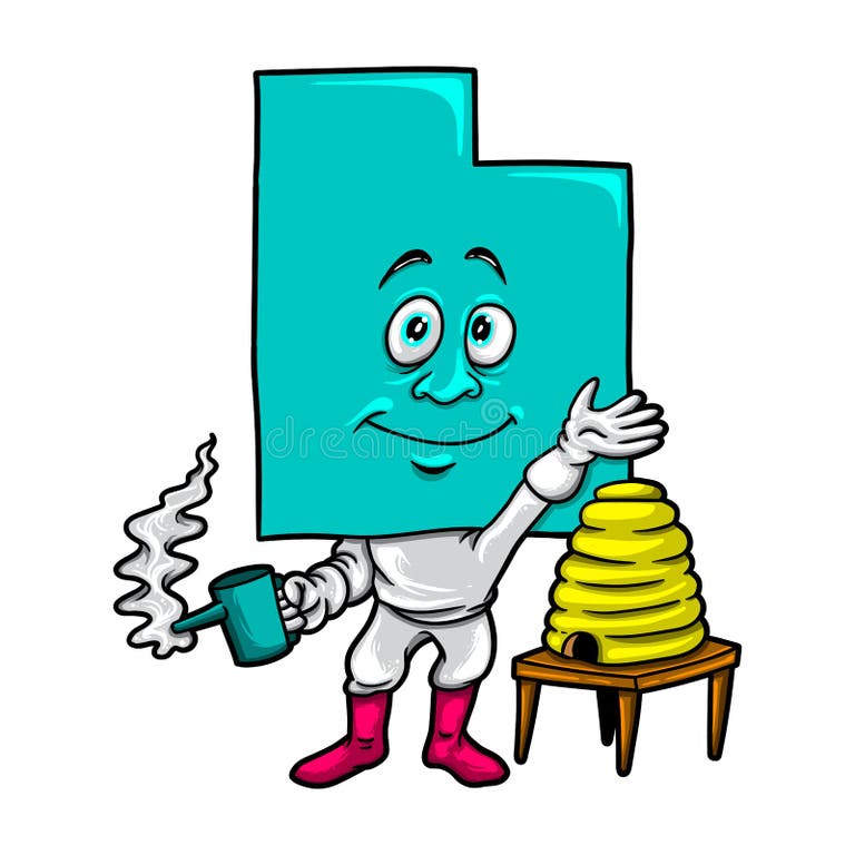 Utah map cartoon stock vector. Illustration of mascot - 230266678