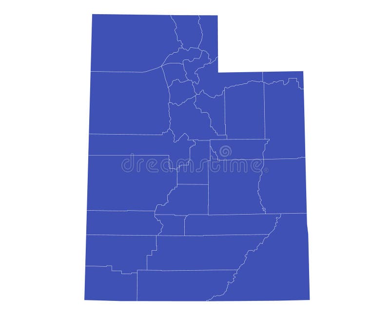 Utah Map. Counties Map of Utah, Blank Map, Empty Map of Utah L Stock ...