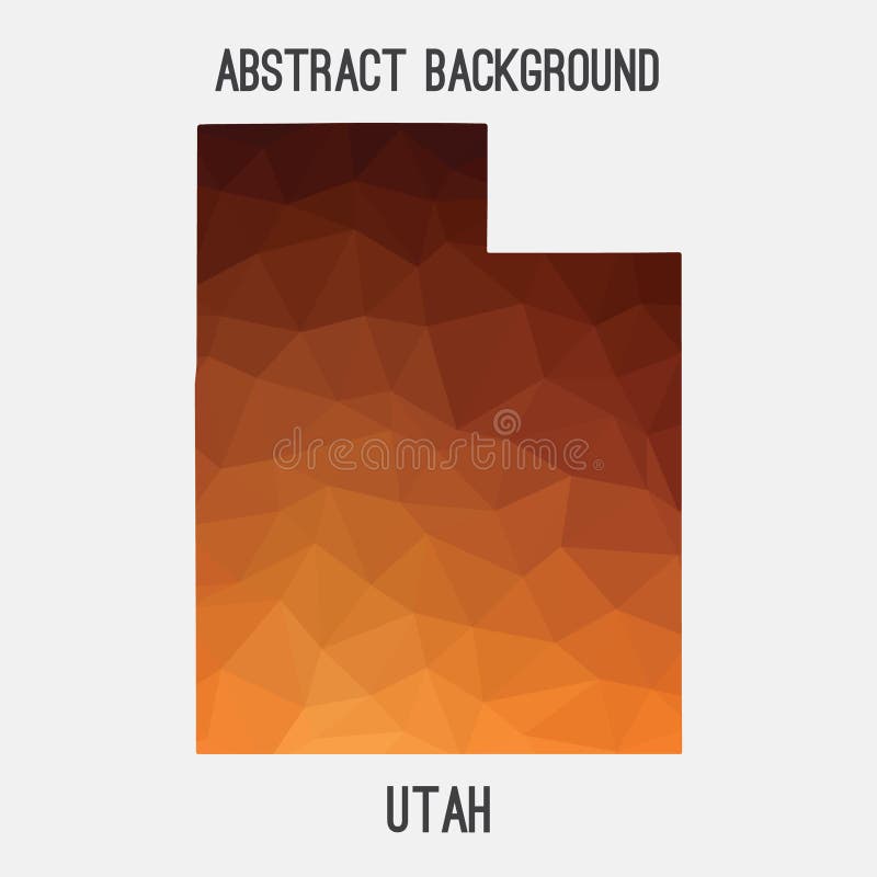 Utah Map in Geometric Polygonal,mosaic Style. Stock Illustration ...