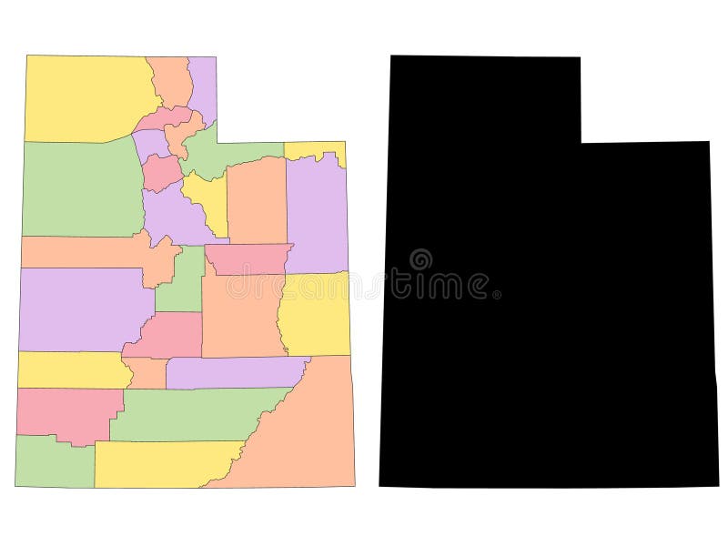 Utah Map Sets, Utah Administrative Map, Utah Outline and Counties State ...