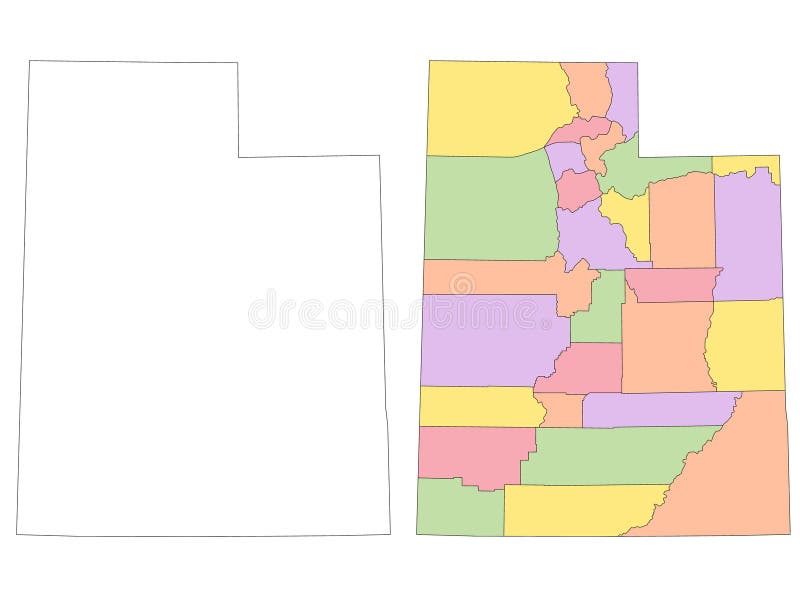 Utah Map Sets, Utah Administrative Map, Utah Outline and Counties State ...