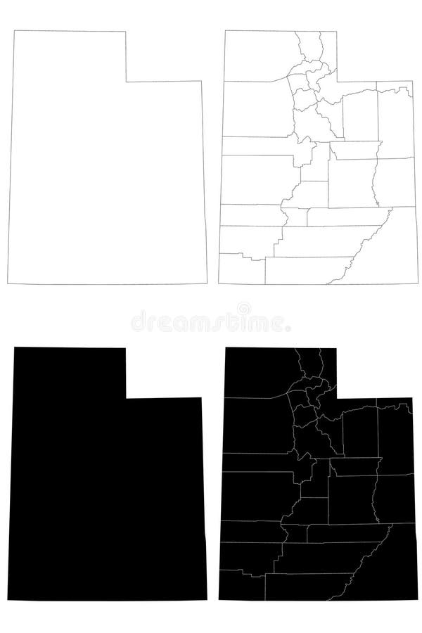 Utah Map Sets, Utah Administrative Map, Utah Outline and Counties State ...