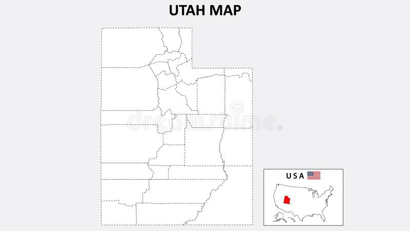 Utah Map. District Map of Utah in District Map of Utah Stock Vector ...