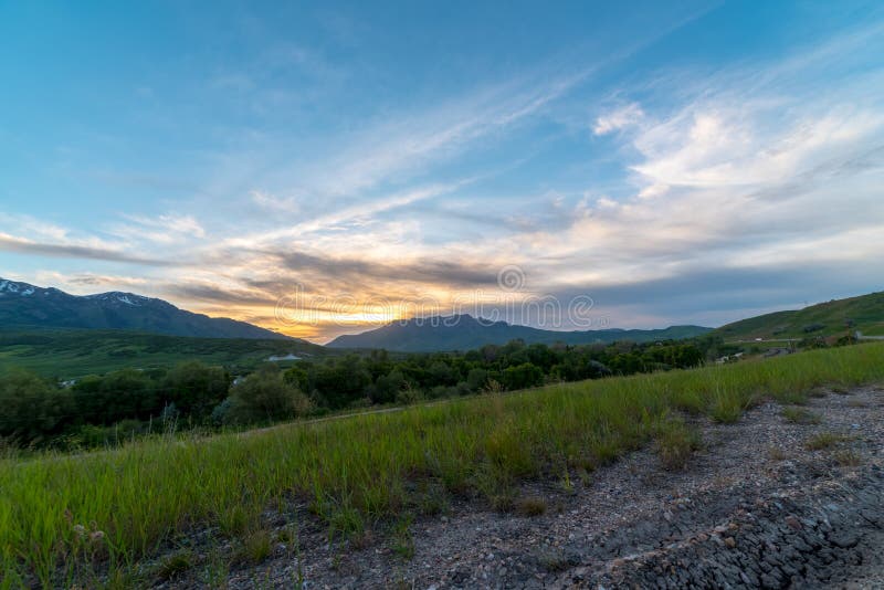Utah Mountain Sunset stock image. Image of background - 73983609