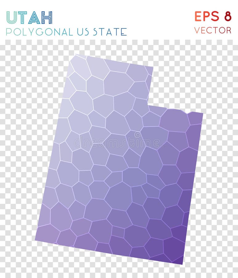 Utah Polygonal Map, Mosaic Style Us State. Stock Vector - Illustration ...