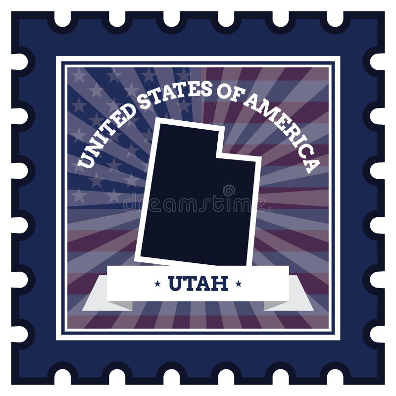 Utah Postage Stamp. Vector Illustration Decorative Design Stock Vector ...