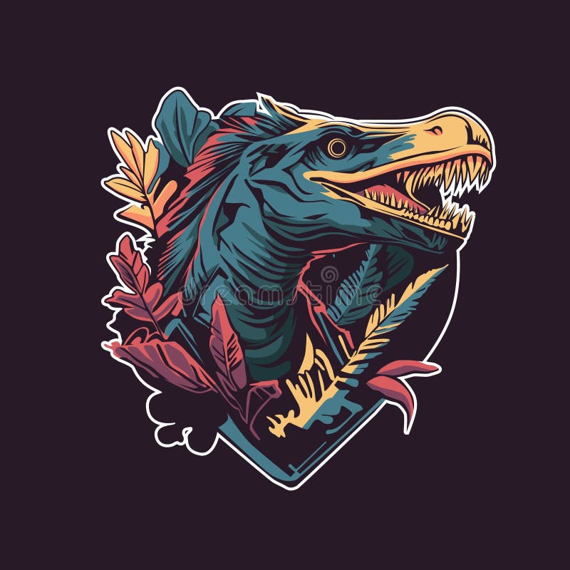 Utah Raptor Illustration for T Shirt Design Stock Vector - Illustration ...