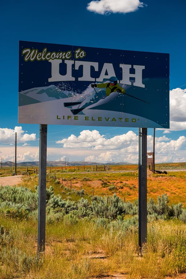 Utah State Road Sign On Interstate Stock Photo - Image of mormons ...
