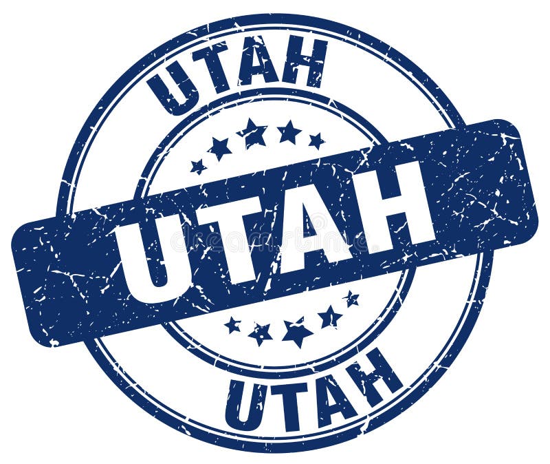 Utah Blue Grunge Round Vintage Stamp Stock Vector - Illustration of ...