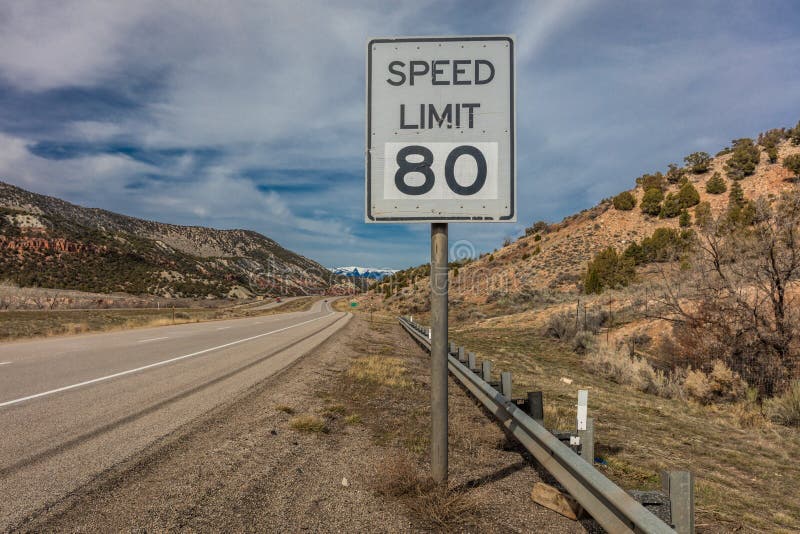 UTAH - Speed Limit Sign 80 Miles Per Hour Stock Image - Image of utah ...