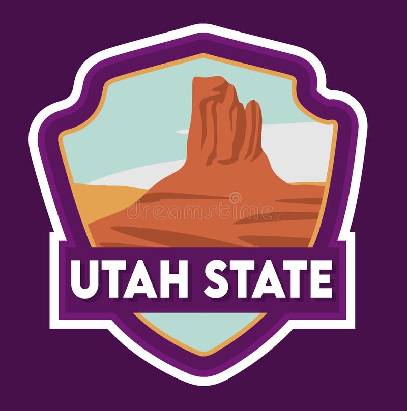 Utah State with Beautiful View Stock Vector - Illustration of brand ...