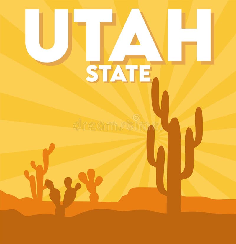 Utah State with Beutiful View Stock Illustration - Illustration of ...